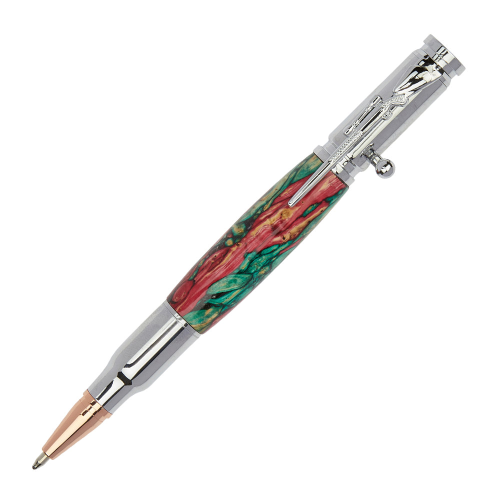 Scottish Rifle Bolt Action Ballpoint Pen - Chrome - Gifts | Heathergems
